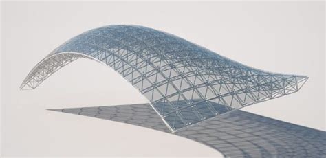 Parametric Canopy With Glass Panels And Spatial Truss