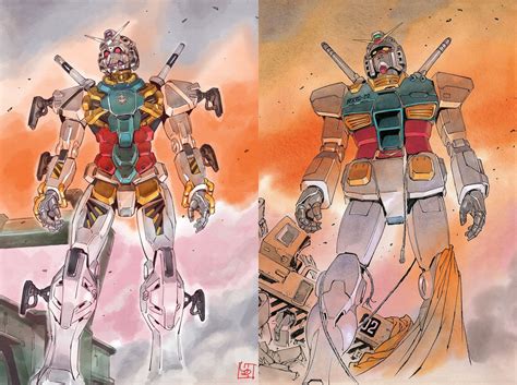 Rx 78 02 By じのう Jinou Rakugaki And Gundam The Origin By Yoshikazu Yasuhiko การออกแบบตัวละคร