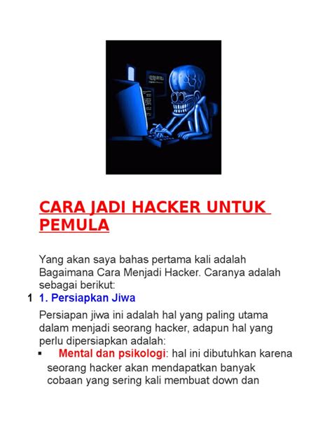 Cara Jadi Hacker Untuk Pemula Pdf