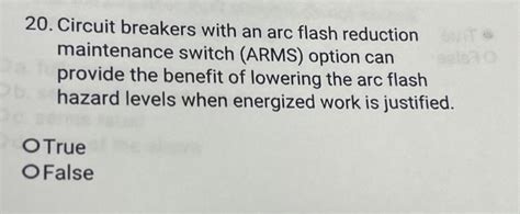 Solved 20 Circuit Breakers With An Arc Flash Reduction