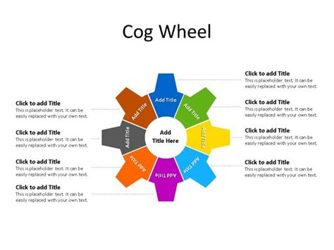 Ppt Slide Step Diagram 8 Cogs Multicolor
