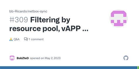 Filtering By Resource Pool Vapp Bb Ricardo Netbox Sync Discussion Github