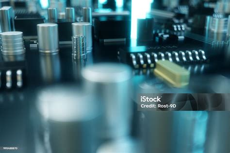 3d 그림 컴퓨터 칩 인쇄 회로 보드에 프로세서 했다 클라우드로 데이터 전송의 개념입니다 인공 지능의 형태로 중앙 프로세서입니다 데이터 전송 3차원 형태에 대한 스톡 사진