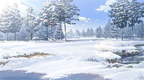 Snowy Landscape With Trees And Water Arte Do Japão Fotos De Neve