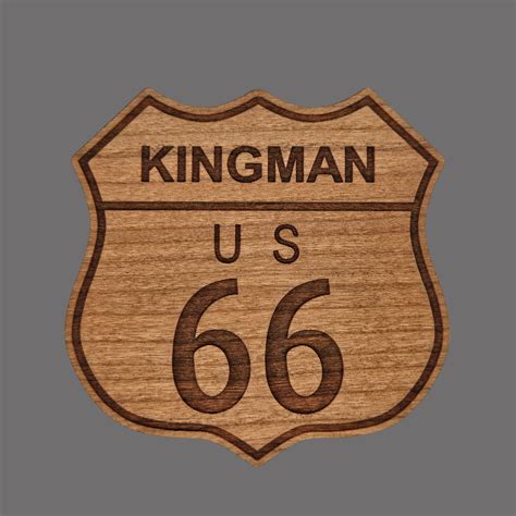 Kingman Arizona Route 66 Wood Magnet Souvenir Happy Wood Products