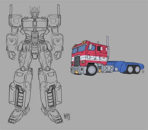 Optimus Prime Truck Drawing