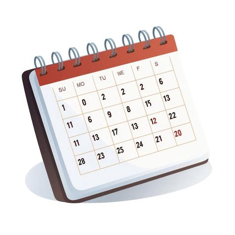 Calendar Clip Art Cartoon Illustration Isolated White Background