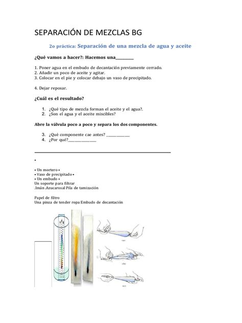 Practica Separacion Agua Y Aceite 3 Pdf Cocina Comidas Y Vino