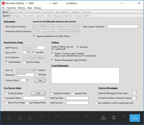 Database Parameters Setup System
