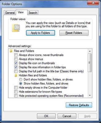 Enable Show Hidden Files And Folders In Windows TWEAKS MYPC