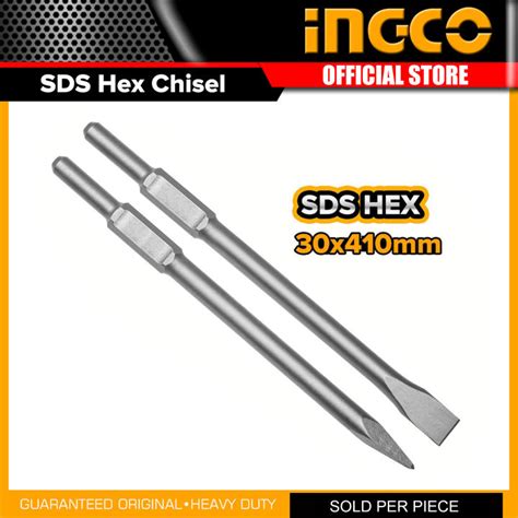 Ingco Sds Hex Chisel 30x410mm Pointed Dbc0314101 Flat Dbc0324102 Sold Per Piece Iht