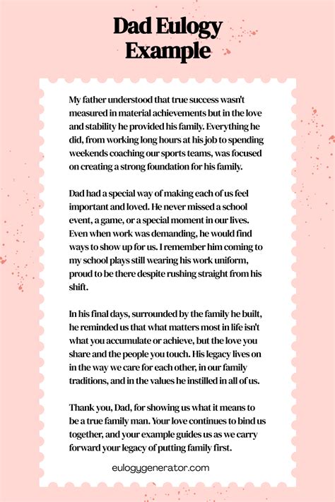 5 Dad Eulogy Templates To Use As Inspiration Eulogies By Jen