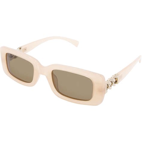 Celine Polarised Rectangle Sunglasses Women Blush Brown Black Ice