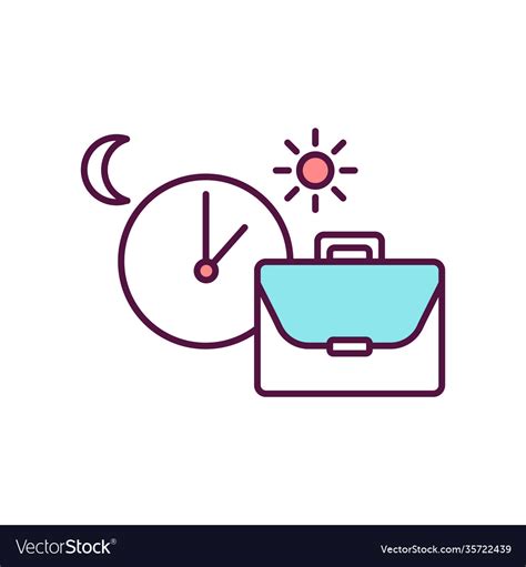 Work Schedule Rgb Color Icon Royalty Free Vector Image