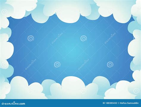 Clouds Border Background Vector Illustration Decorative Design Stock