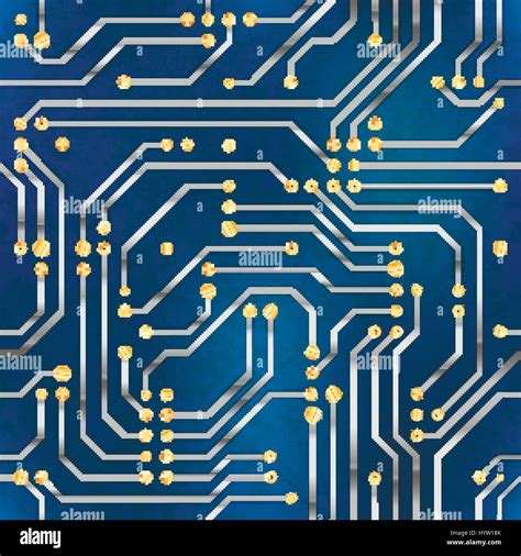 computer microchip seamless pattern on blue background stock vector