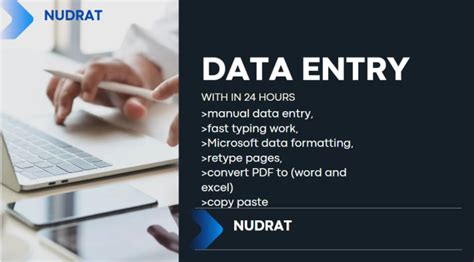 Do Urgent Data Entry Work And Do Fast Typing Job In 24 Hour By Nudratn Fiverr