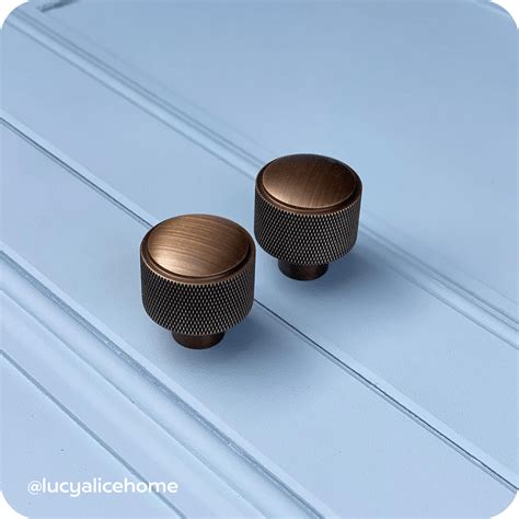 Antique Brass Knurled Cabinet Knob Knurled Cabinet Hardware Plank Hardware