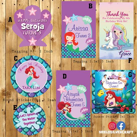 Ariel Little Mermaid Theme Stickers And Printables Shopee Malaysia