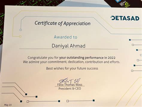 daniyal ahmad on linkedin outstandingperformance grateful 41 comments