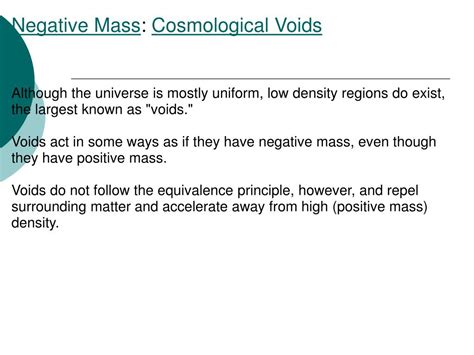 Ppt Negative Mass Powerpoint Presentation Free Download Id3762655