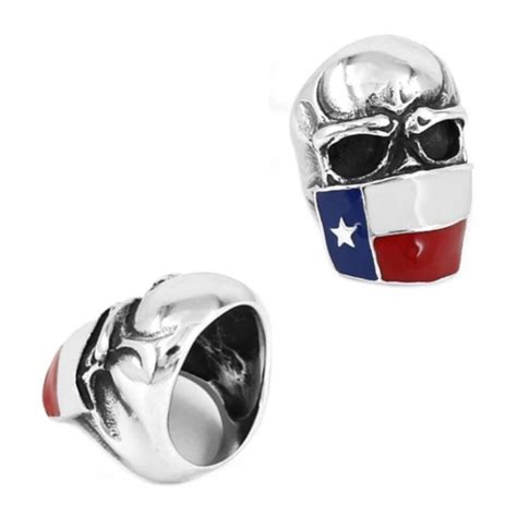 Texas Flag Skull Ring American Skulls
