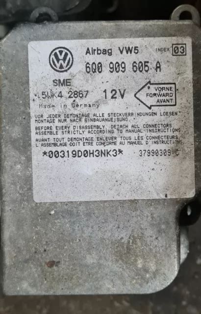 Vw Golf Mk4 Airbag Control Module Ecu Computer 6q0909605a Seat Skoda