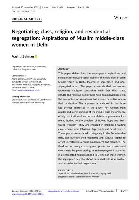 Negotiating Class Religion And Residential Segregation Aspirations