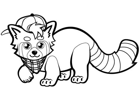 Red Panda Coloring Page Cute