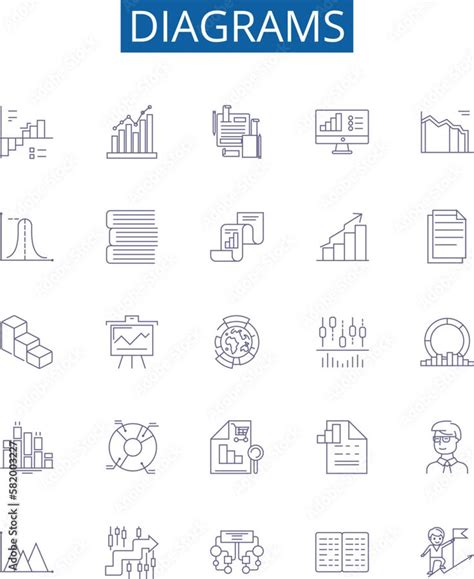 Diagrams Line Icons Signs Set Design Collection Of Graphs Charts Maps Plots Tables Images