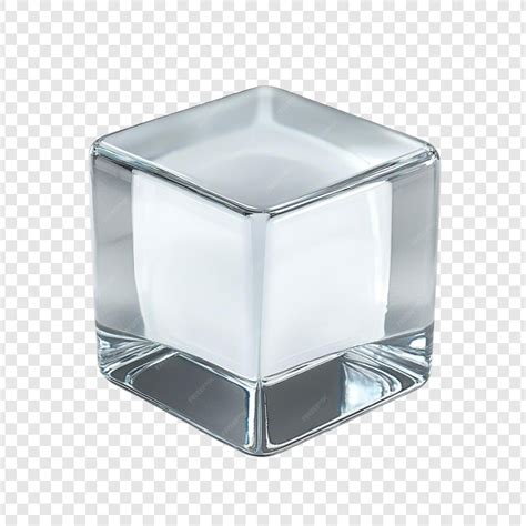 Clear Glass Cube Ice Block Cold Refreshing Drink Ai Generated Psd
