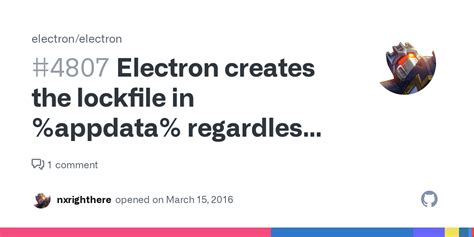 Electron Creates The Lockfile In Appdata Regardless Of The Path Which Was Set In Main Js