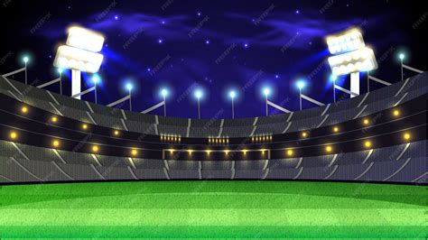 Premium Vector Cricket Tournament Night Stadium Background