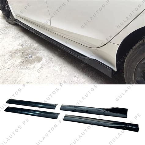 Universal Car Racing Style Side Skirts Black Plastic