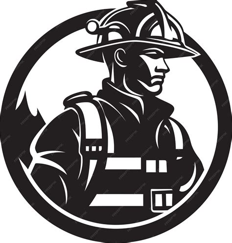 Ilustración Vectorial De Brave Fireman Vector Del Símbolo Del