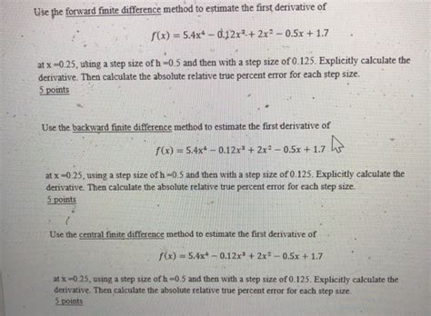 solved use the forward finite difference method to estimate