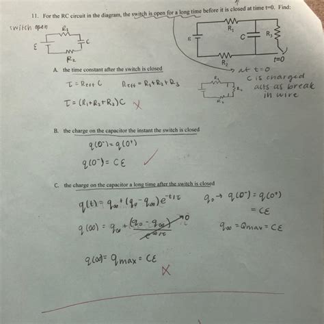 Solved Switch 11 For The RC Circuit In The Diagram The Chegg Com