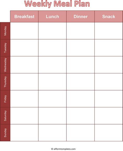 Monthly Meal Planner Excel Template At Amanda Litherland Blog