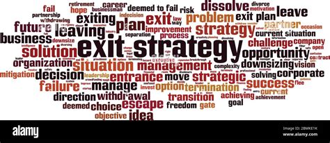 Exit Strategy Word Cloud Concept Collage Made Of Words About Exit Strategy Vector Illustration