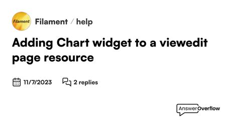 adding chart widget to a view edit page resource filament