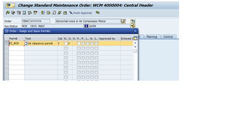 Solved Work Clearance Management Order Release Condition Sap Community