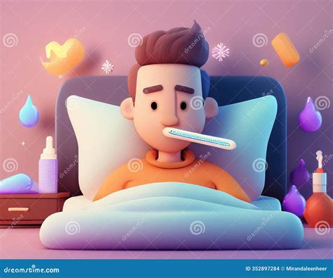 Person With Flu Cartoon Stock Illustration Illustration Of Sick