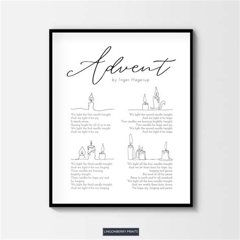 Advent Poem Print Inger Hagerup Norwegian T Scandinavian Home