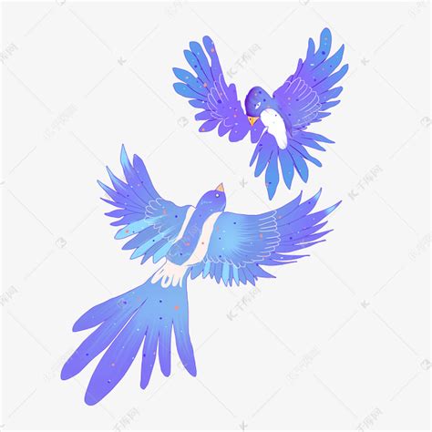 飞鸟喜鹊描线国潮风素材图片免费下载 千库网