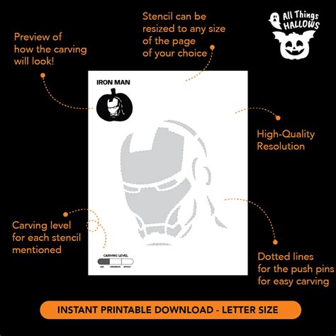 Iron Man Pumpkin Stencil Allthingshallows