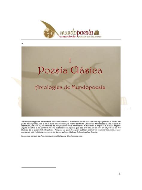 I Antología De Mundopoesía Poesía Clásica Pdf Poesía Amor