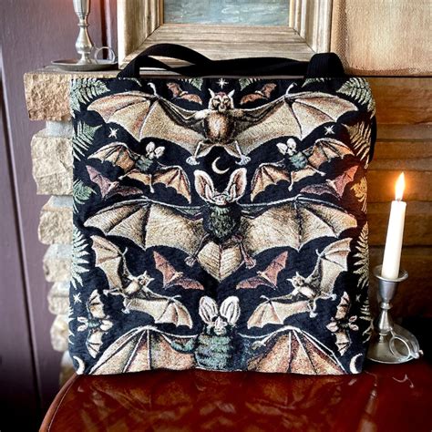 Bat Tote Bag Bat Bag Dark Academia Tote Bat Ts Bat Etsy