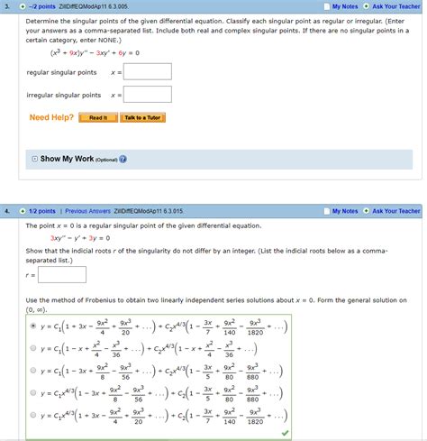solved 3 12 points zilldiffeqmodap11 6 3 005 my notes ask