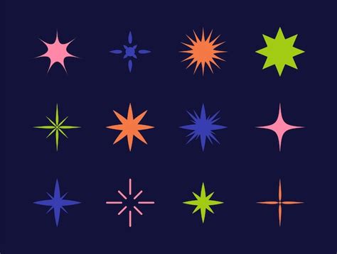 Premium Vector Modern Brutalism Stars Shapes Minimalist Geometric Elements Abstract Bauhaus Forms