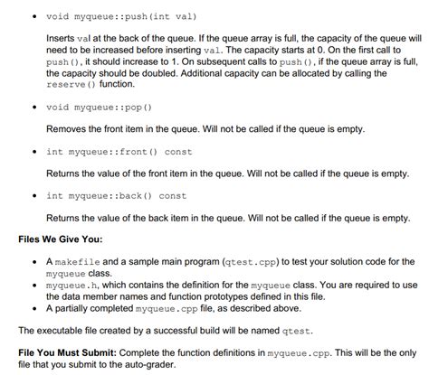 Solved Lab Project Array Implementation Of A Queue Provide Chegg